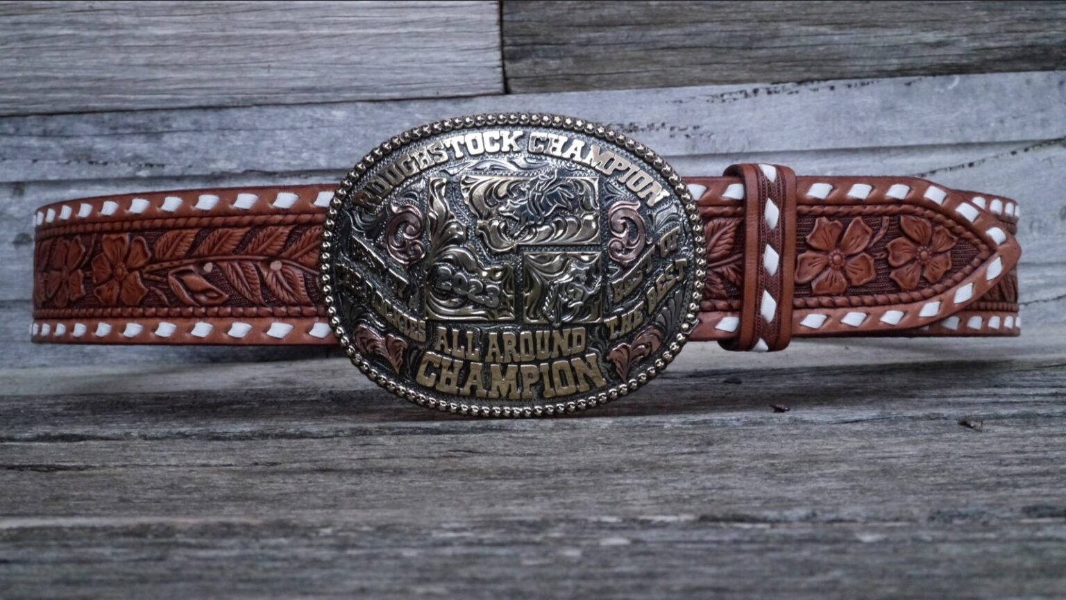 Men’s 2 inch Wide Leather Belt, Extra Heavy Hand Carved, Tooled & Buck ...